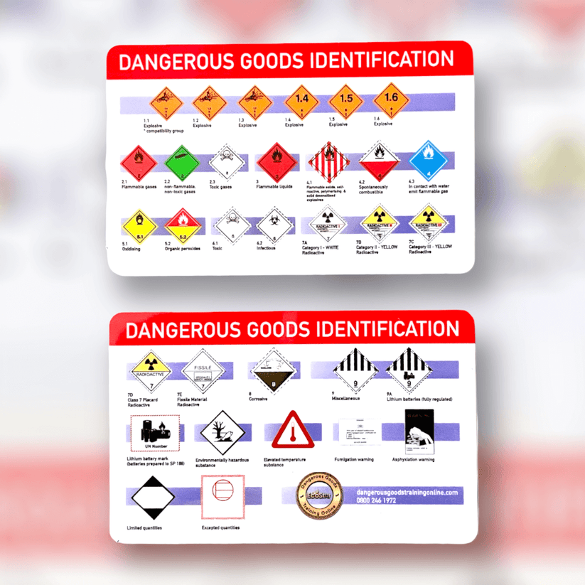 Dangerous Goods Hazard Identification Pocket Cards